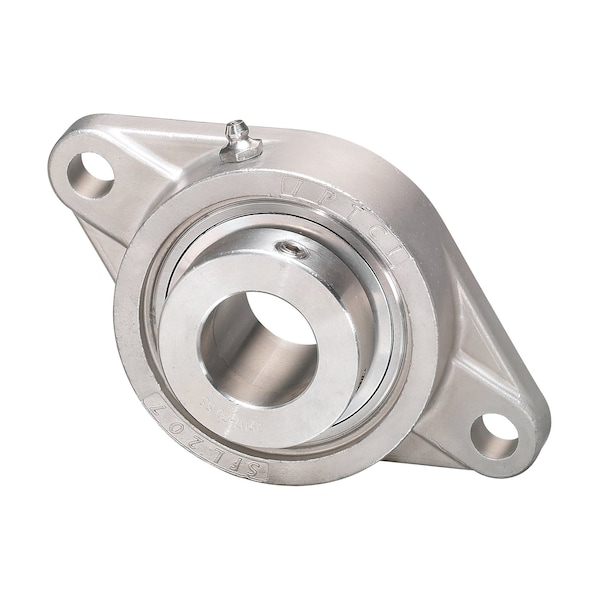 Iptci 2-Bolt Flange Ball Bearing Unit, 1.25 in Bore, Stainless Hsg, Stainless Insert, Ecc.Collar ...